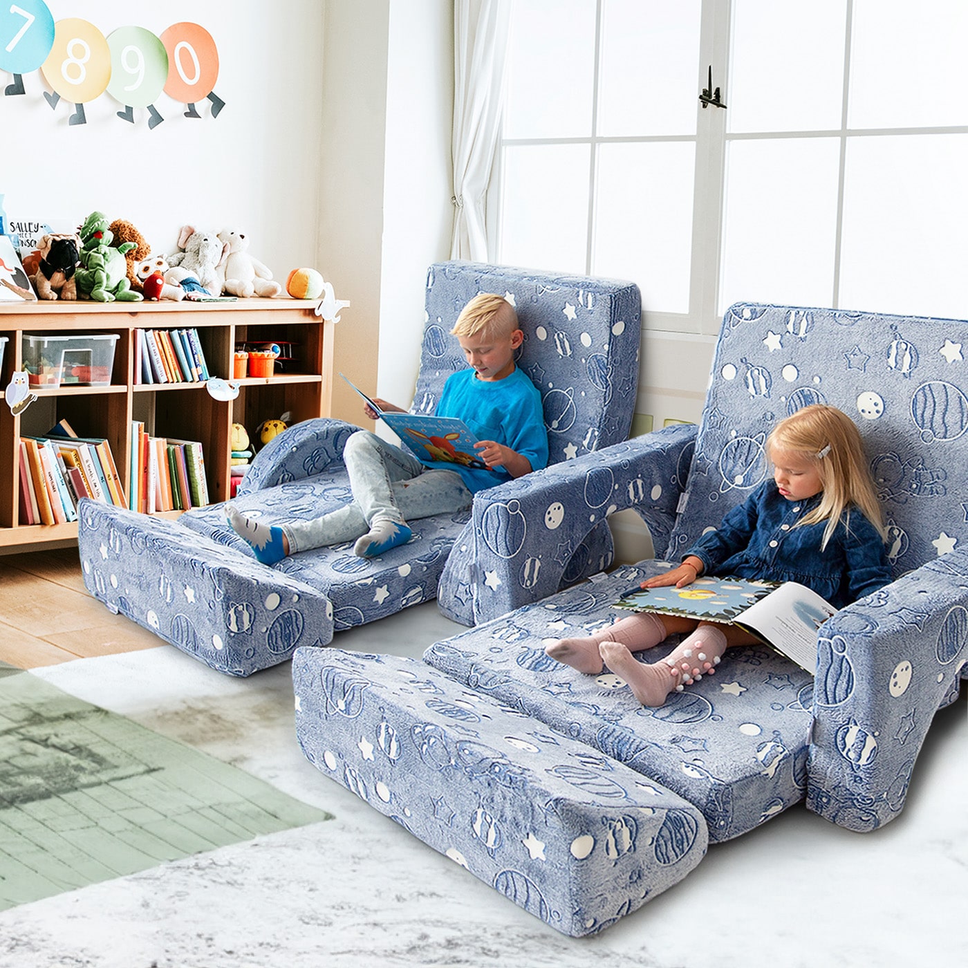 Play sofa for children 10 piece set for sleeping and play area