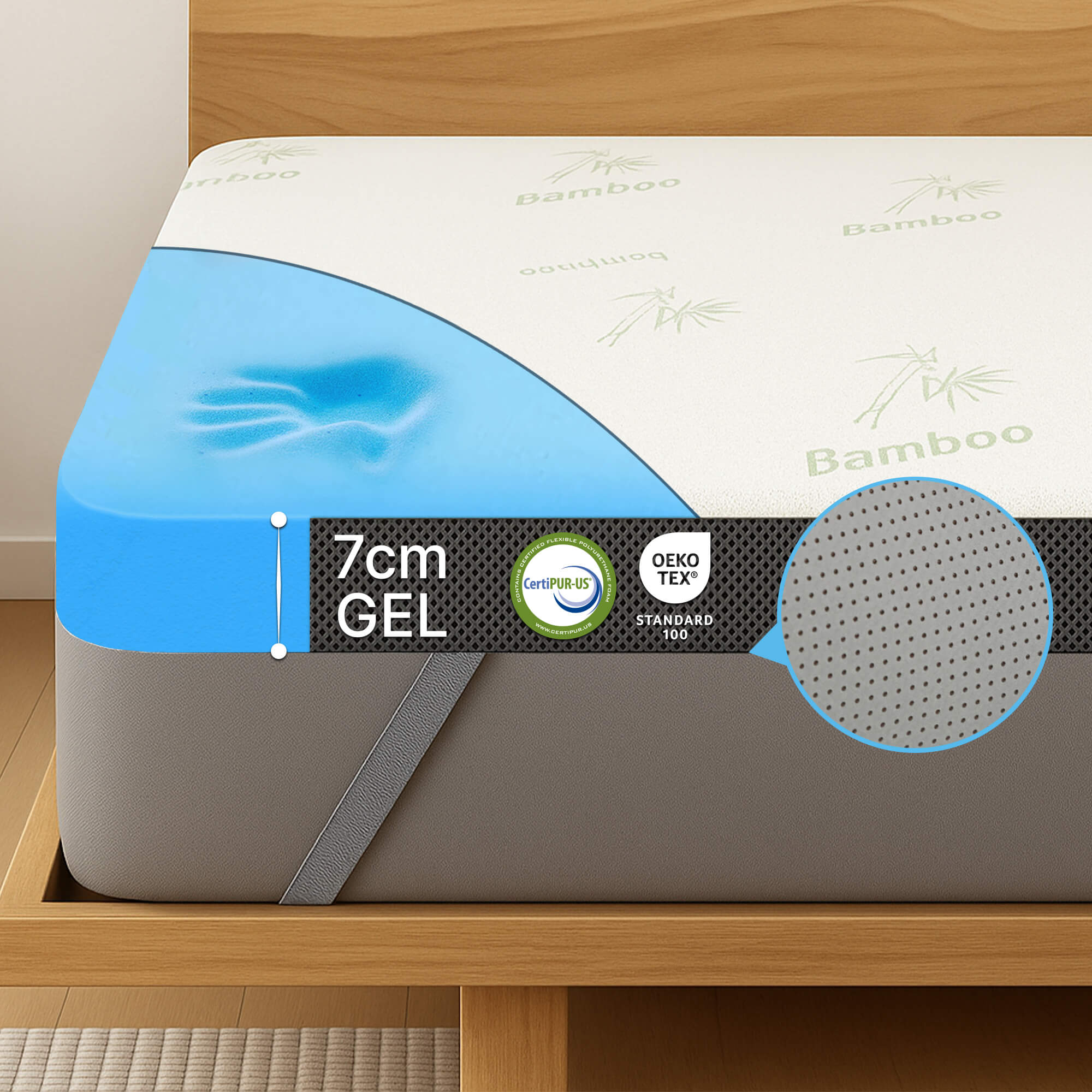 Premium Komfort Topper - Matratzen-Topper mit Gel-Memory-Schaum ...